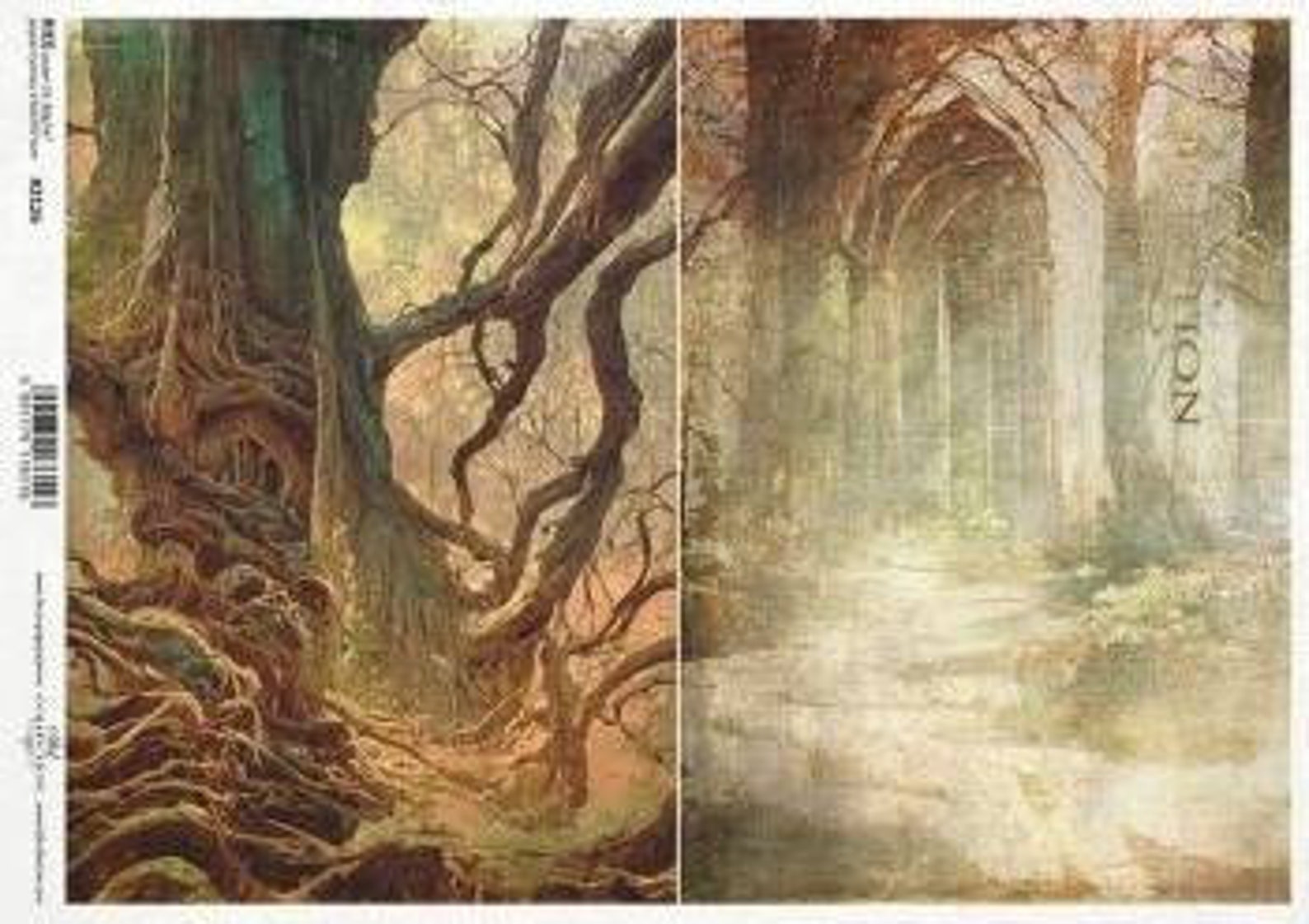 Rice Paper for Decoupage, Single A4 Sheet, Mysterious Forest, Decoupage ...