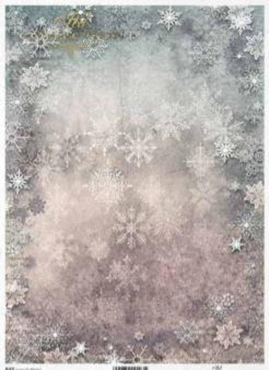Rice Paper for Decoupage Single A4 Sheet Rustic Snowflake Background ...