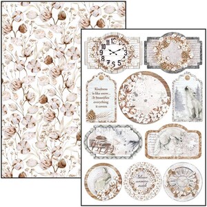 Scrapbook Paper Set, A4 Size X 9 Double Sided Sheets, Ephemera, Tags ...