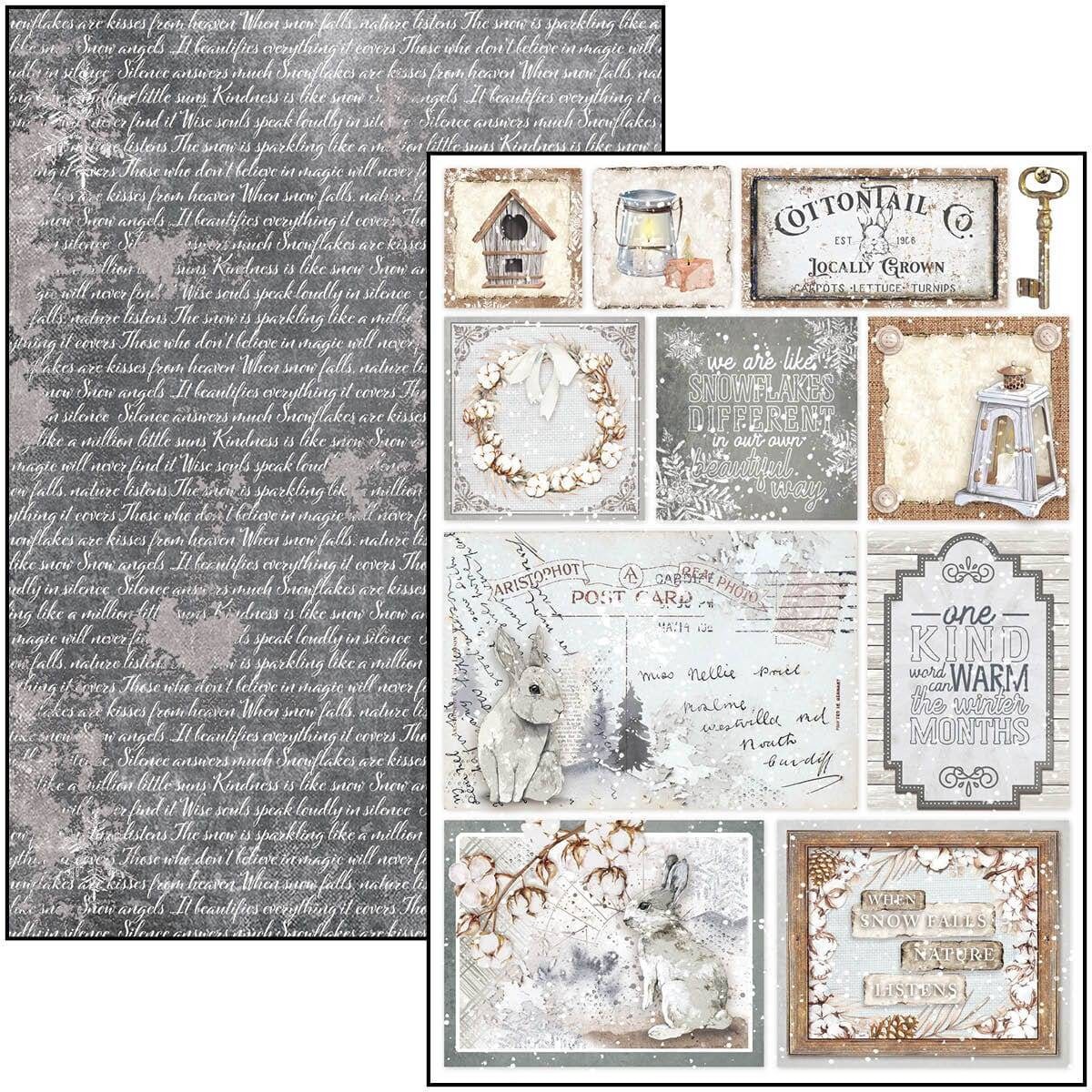 Scrapbook Paper Set, A4 Size X 9 Double Sided Sheets, Ephemera, Tags ...