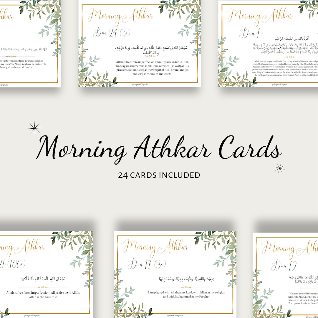 Morning Adhkar Cards Morning Prayers Cards for Kids and - Etsy