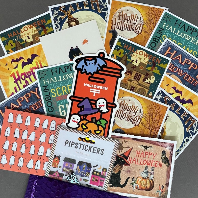 Halloween Postcards - Etsy