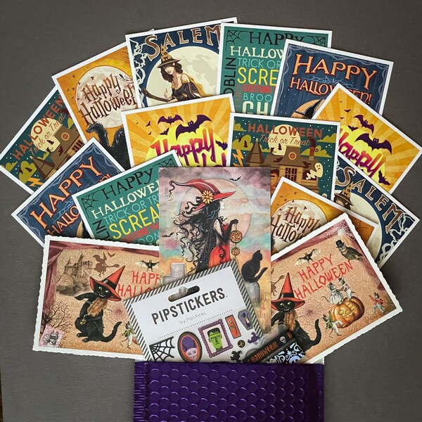 Halloween Postcard - Etsy