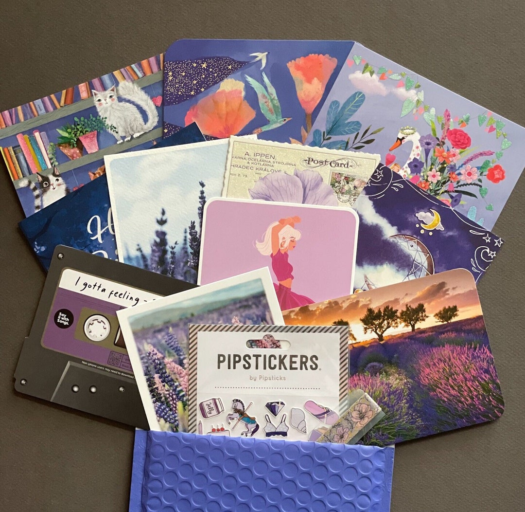 All Things Purple Purple Postal Pack Mix of Premium Postcards and Washi ...