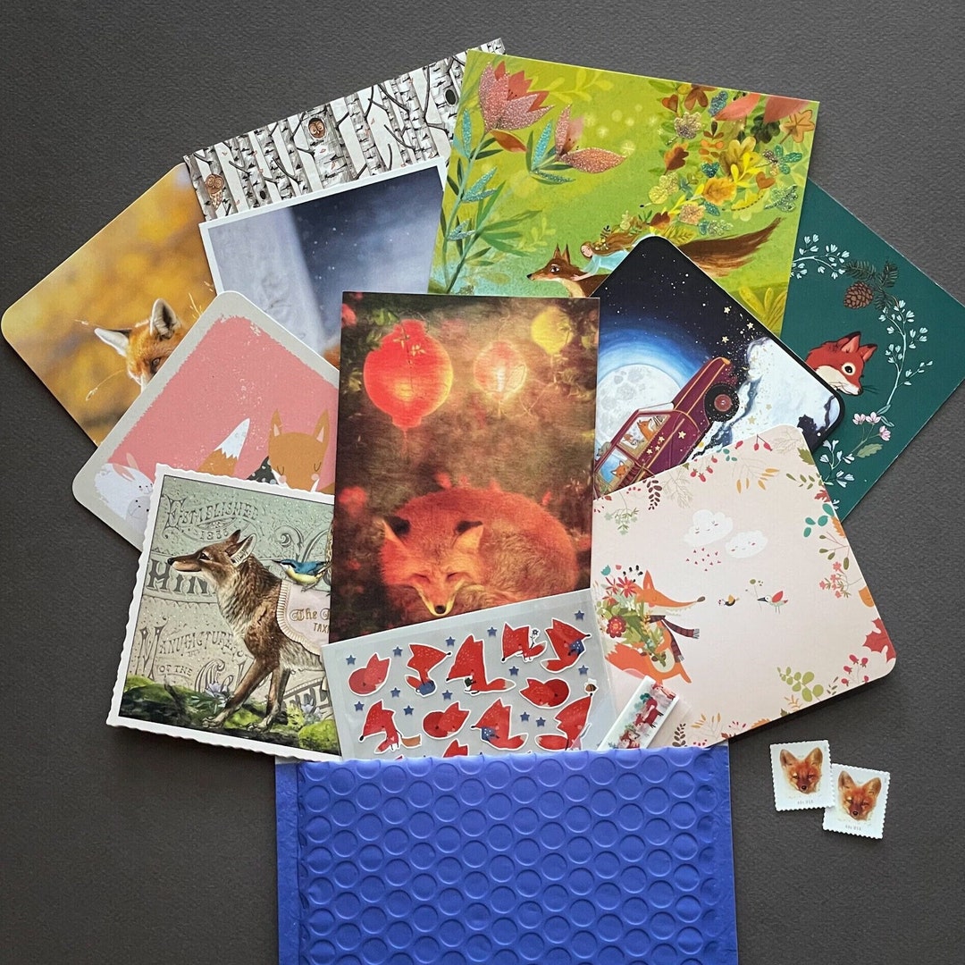 Feeling Foxy Fox Postcard Pack Mix of Fox Postcards, Fox Stickers and ...