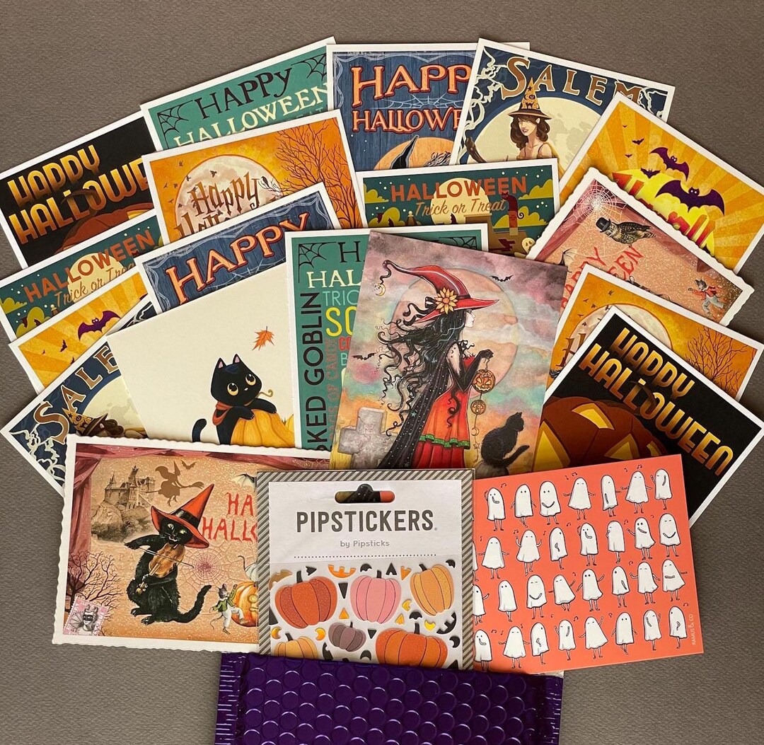 Halloween Postcards II Halloween Postcard Pack Full of Halloween Themed ...