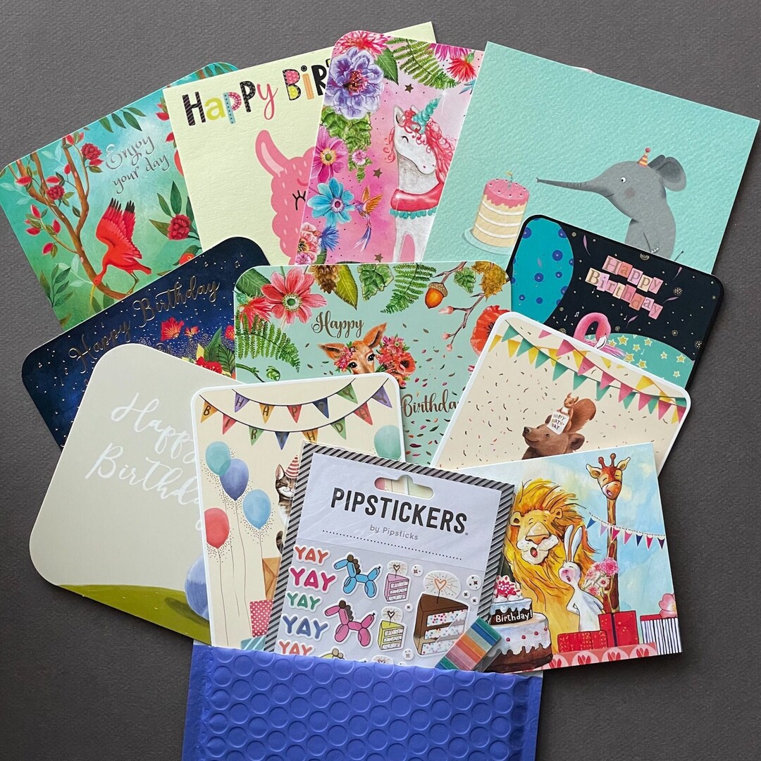 Party Animals Birthday Postcard Pack Contains a Mix of Premium Birthday ...