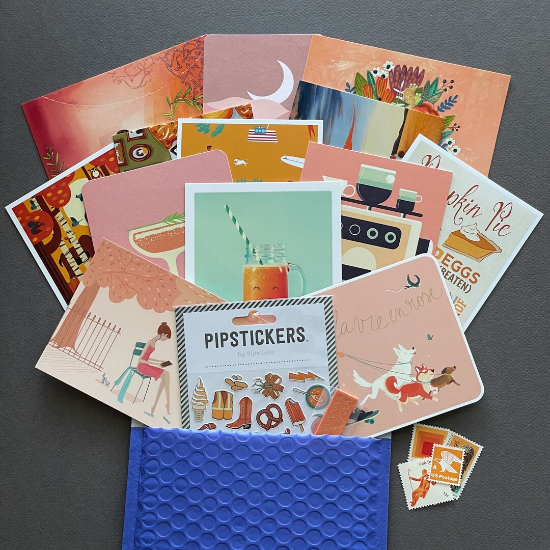 Orange Aesthetic Postal Pack Postcards in Shades of Orange and Peach ...