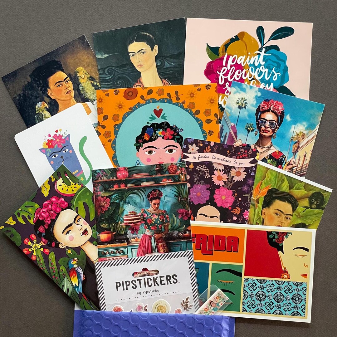 Frida Kahlo Postcard Pack - Great Variety of Frida Postcards, Stickers ...