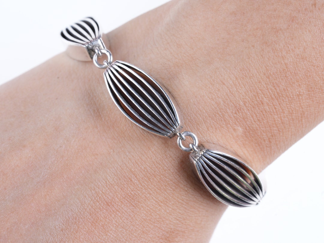 James Bahe Navajo Sterling Modernist Link Bracelet - Etsy