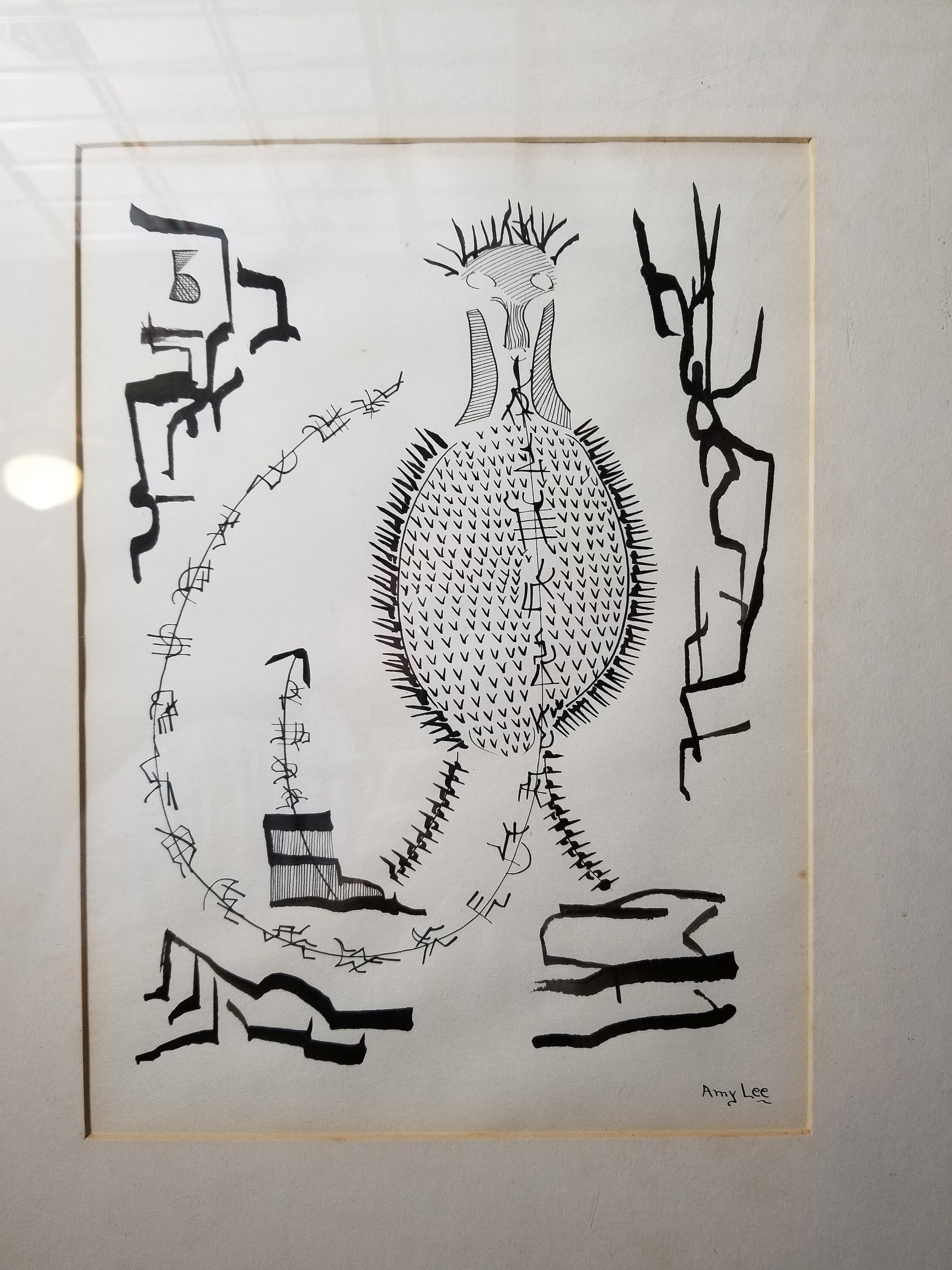 Mid century Abstract Drawing Amy Freeman Lee Listed Artist San | Etsy