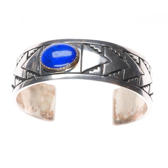 6.75" Mike Begay Navajo sterling silver 14k gold beze… - Gem
