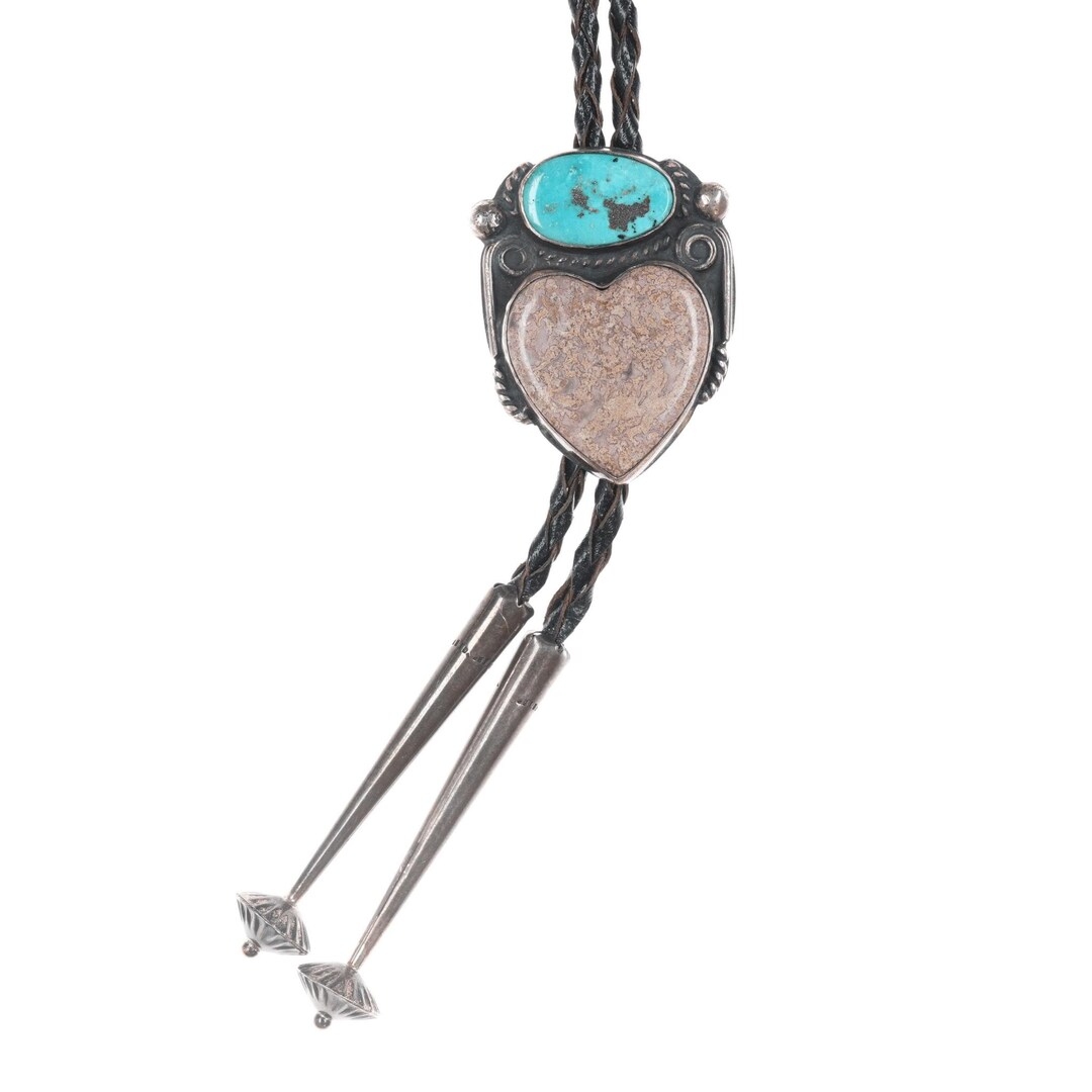Chief Wolf Robe Hunt 1905-1977 Acoma Silver Bolo Tie With Turquoise ...