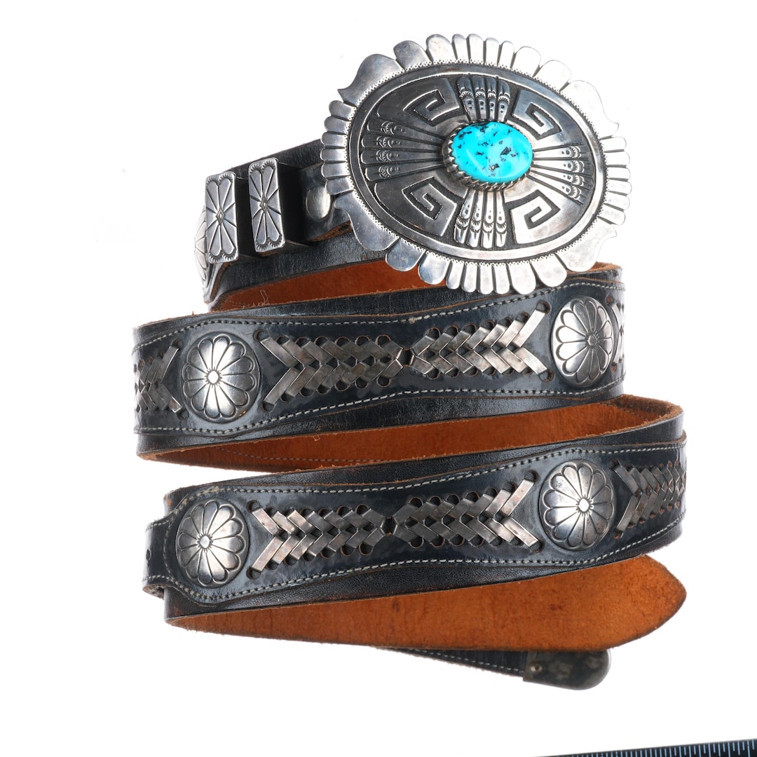 Thomas Singer Navajo Sterling Silver Braided Concho/ranger Belt Buckle ...