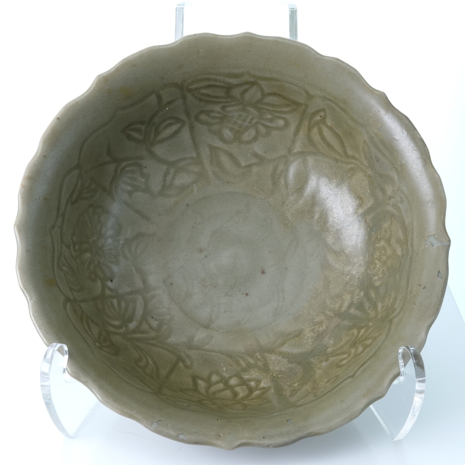 Ming Dynasty Chinese Barbed Edge Celadon Bowl With Incised - Etsy