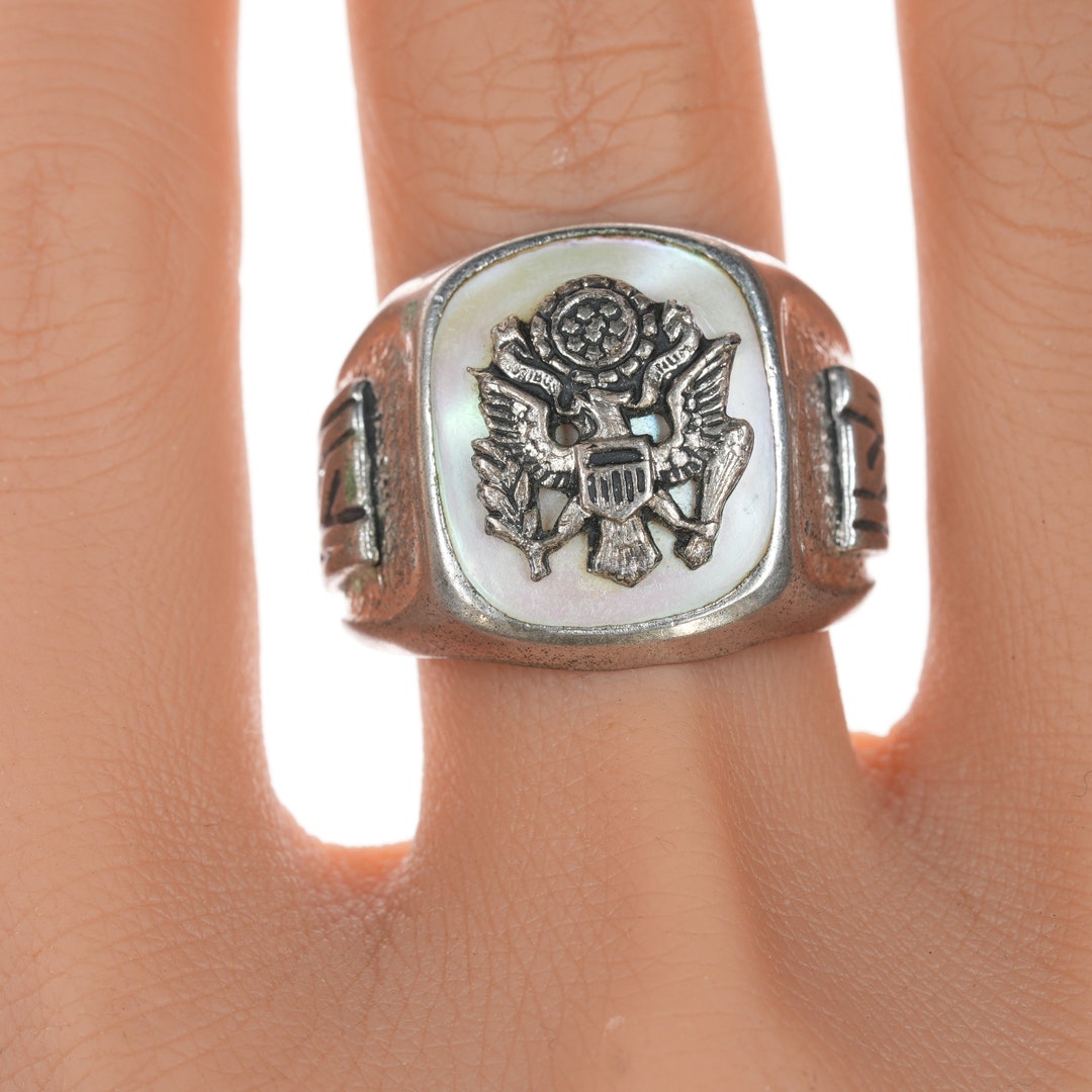 Sz9.5 WW2 Era USA Army Sterling Ring - Etsy