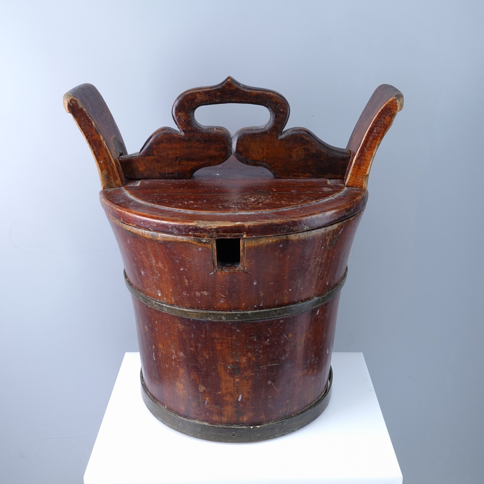 Antique Chinese Wooden Water Bucket With Puzzle Lid - Etsy Israel