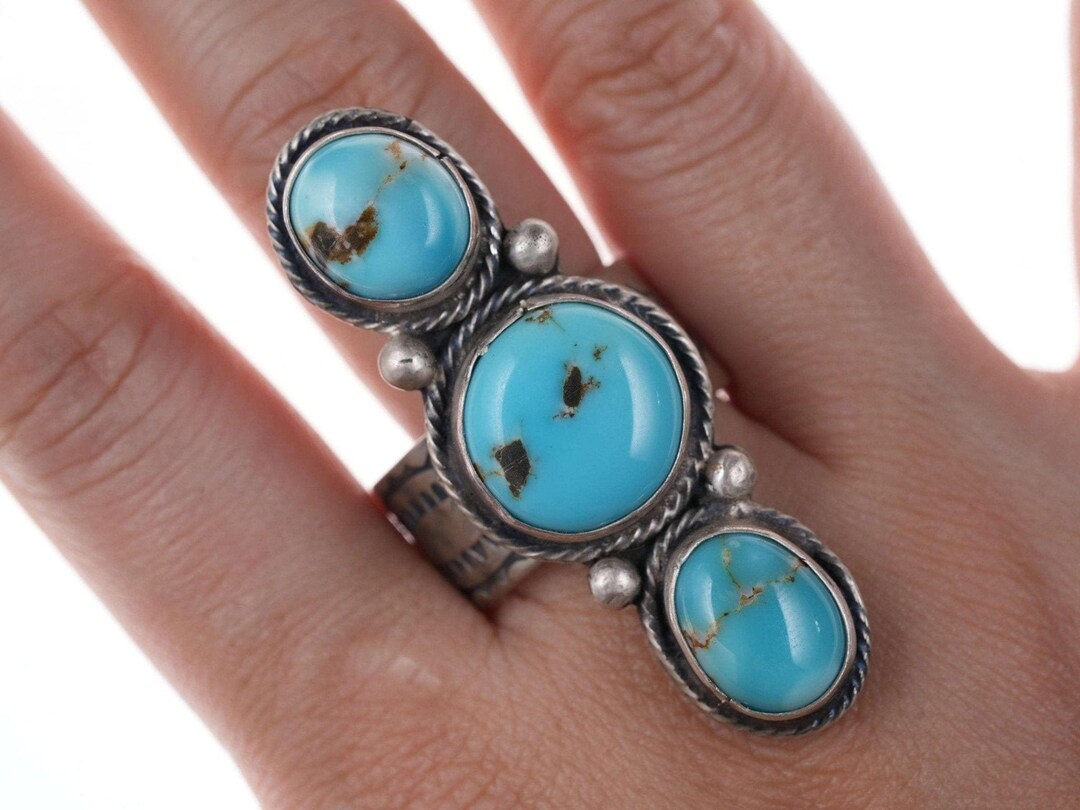 Tim Yazzie Navajo Sterling/turquoise Ring - Etsy