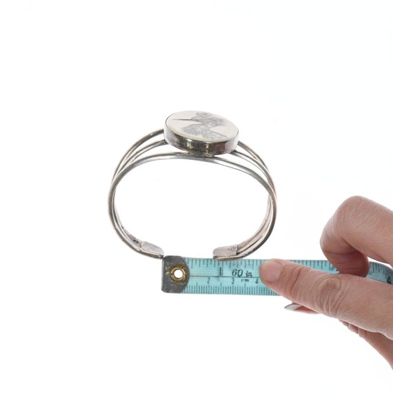 7" 1979 Native American DRW Carved fossil sterling br… - Gem