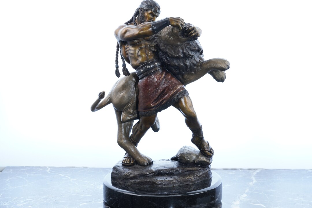 Seth Vandable Bronze Conquering Spirit Sampson With Lion - Etsy