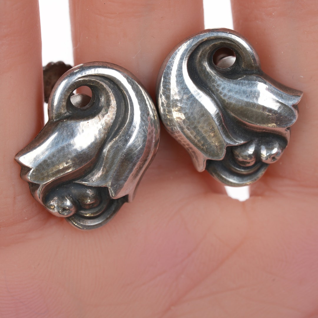 Vintage Georg Jensen Sterling Tulip Screw Back Earrings - Etsy