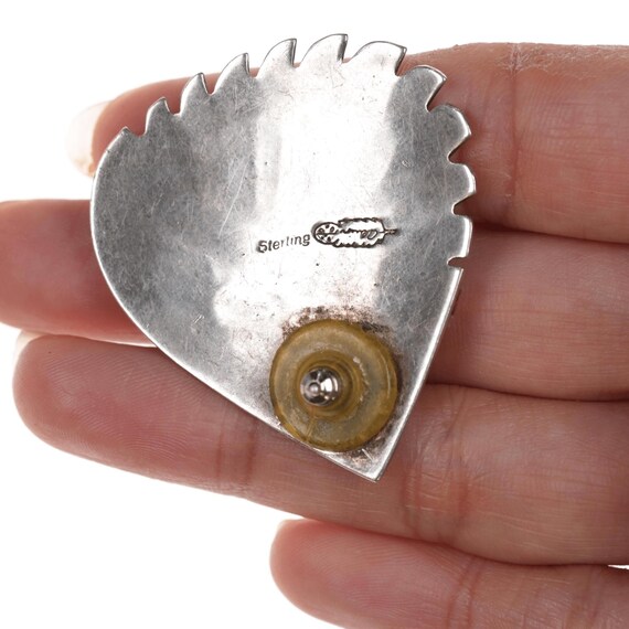 Alvin and Lula Begay Navajo silver and coral earrings - Gem