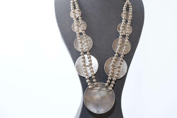 Hopi Overlay Sterling Silver Necklace - Gem