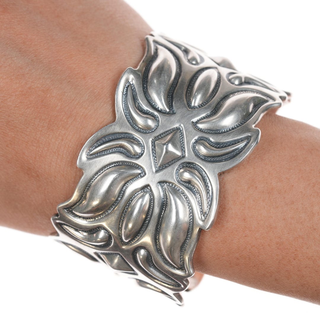 6.75 Cody Sanderson Navajo Heavy Repousse Silver Cuff Bracelet - Etsy