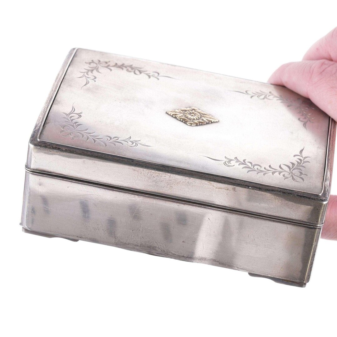Japanese Pure Silver Wood Lined Box - Etsy