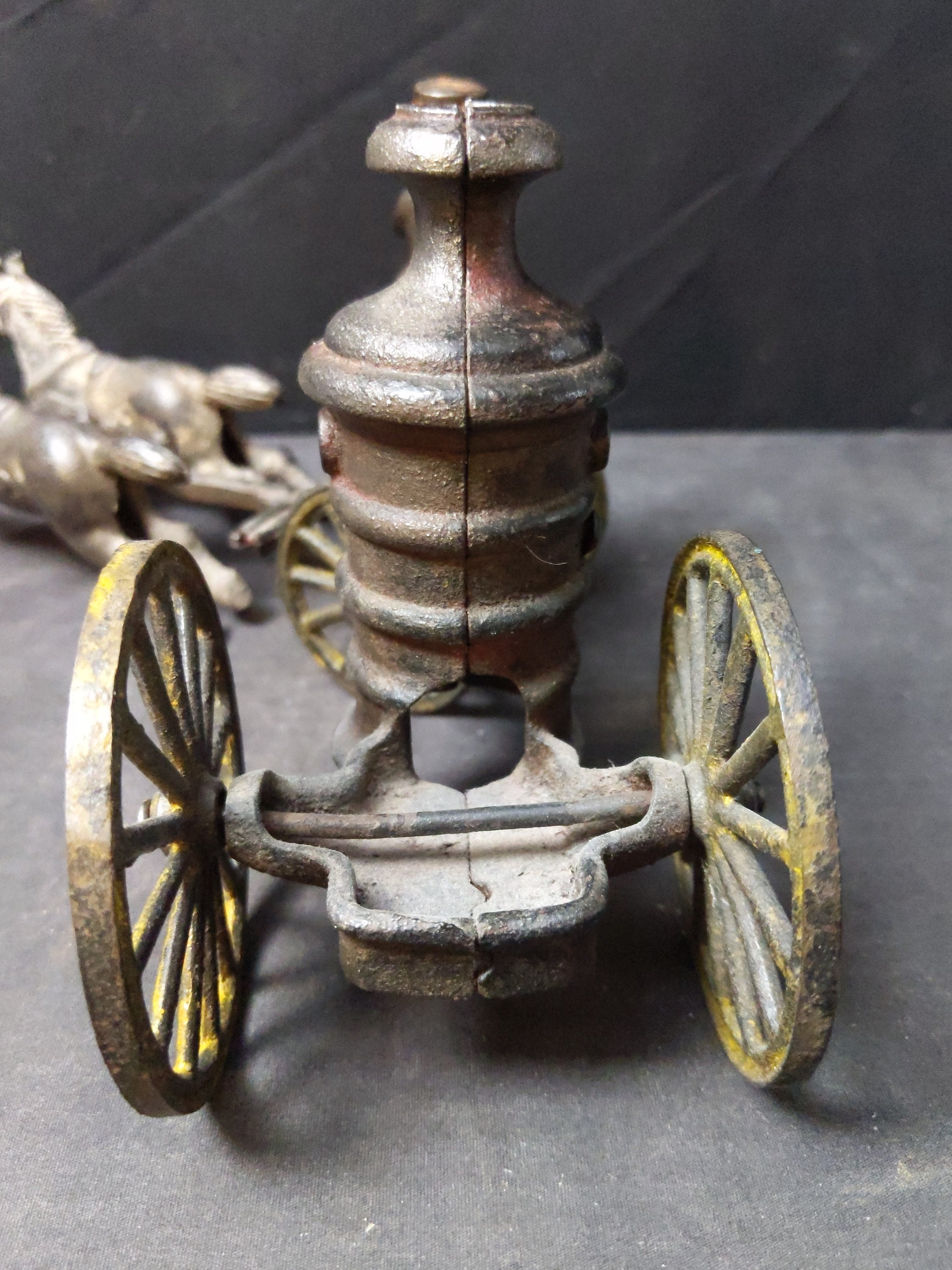 C1920 13.25 Cast Iron horse Drawn Fire Pumper Truck with | Etsy