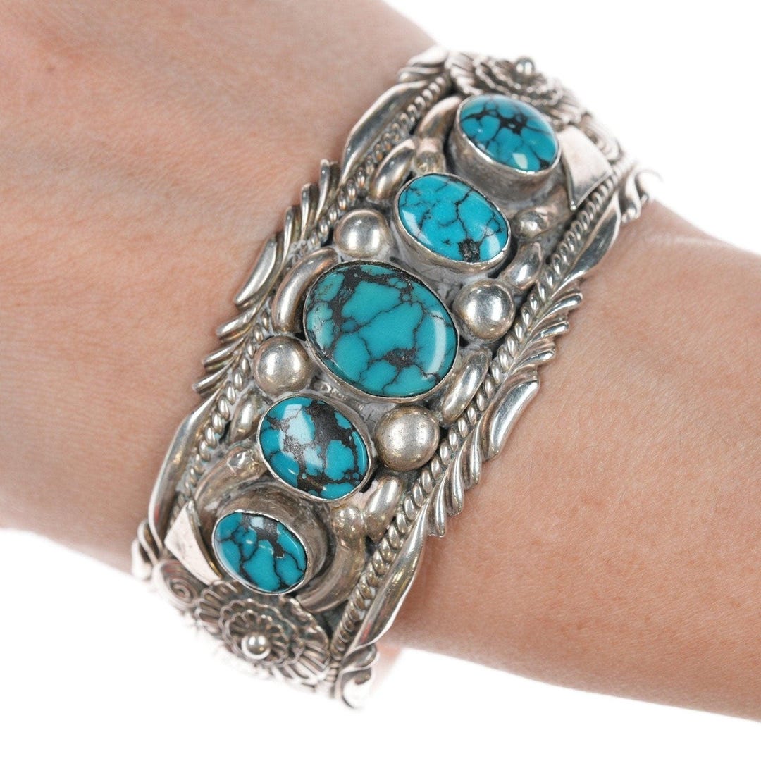 7 Ben Begaye Navajo Sterling and Turquoise Bracelet - Etsy