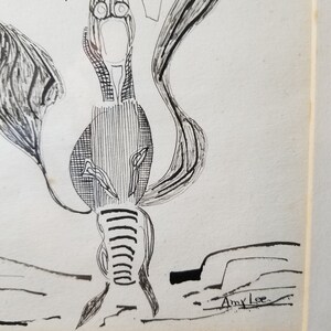 Mid Century Abstract Drawing Amy Freeman Lee Listed Artist San - Etsy