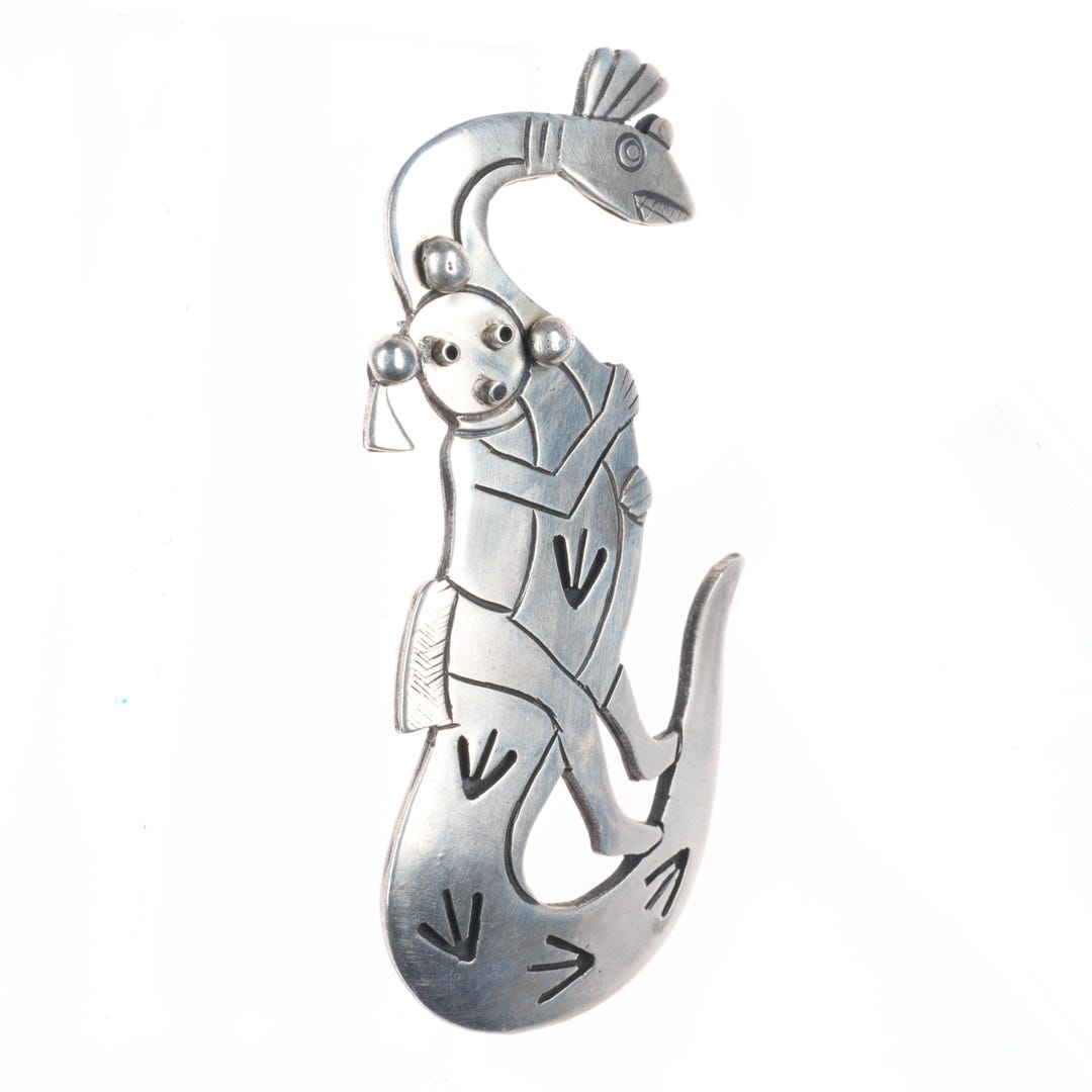 Leroy Kewanyama Hopi Overlay Mudhead Pin Sterling Silver - Etsy