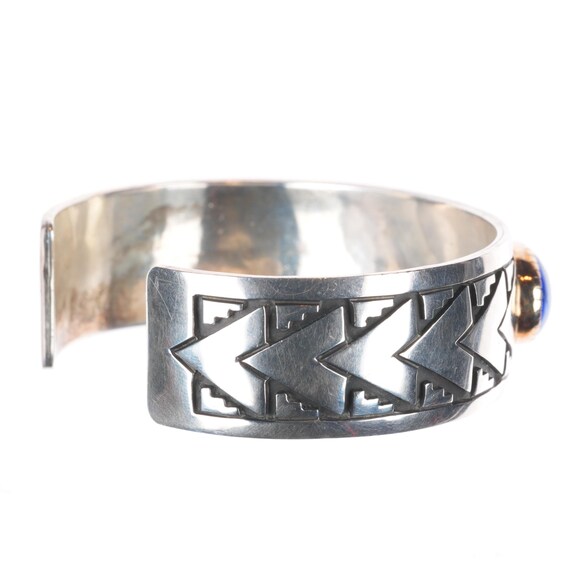 6.75" Mike Begay Navajo sterling silver 14k gold beze… - Gem