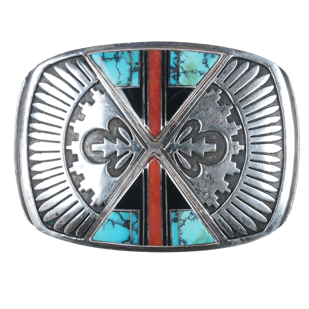 Cecil Ashley Navajo Silver Multi-stone Channel Inlay Belt Buckle - Etsy