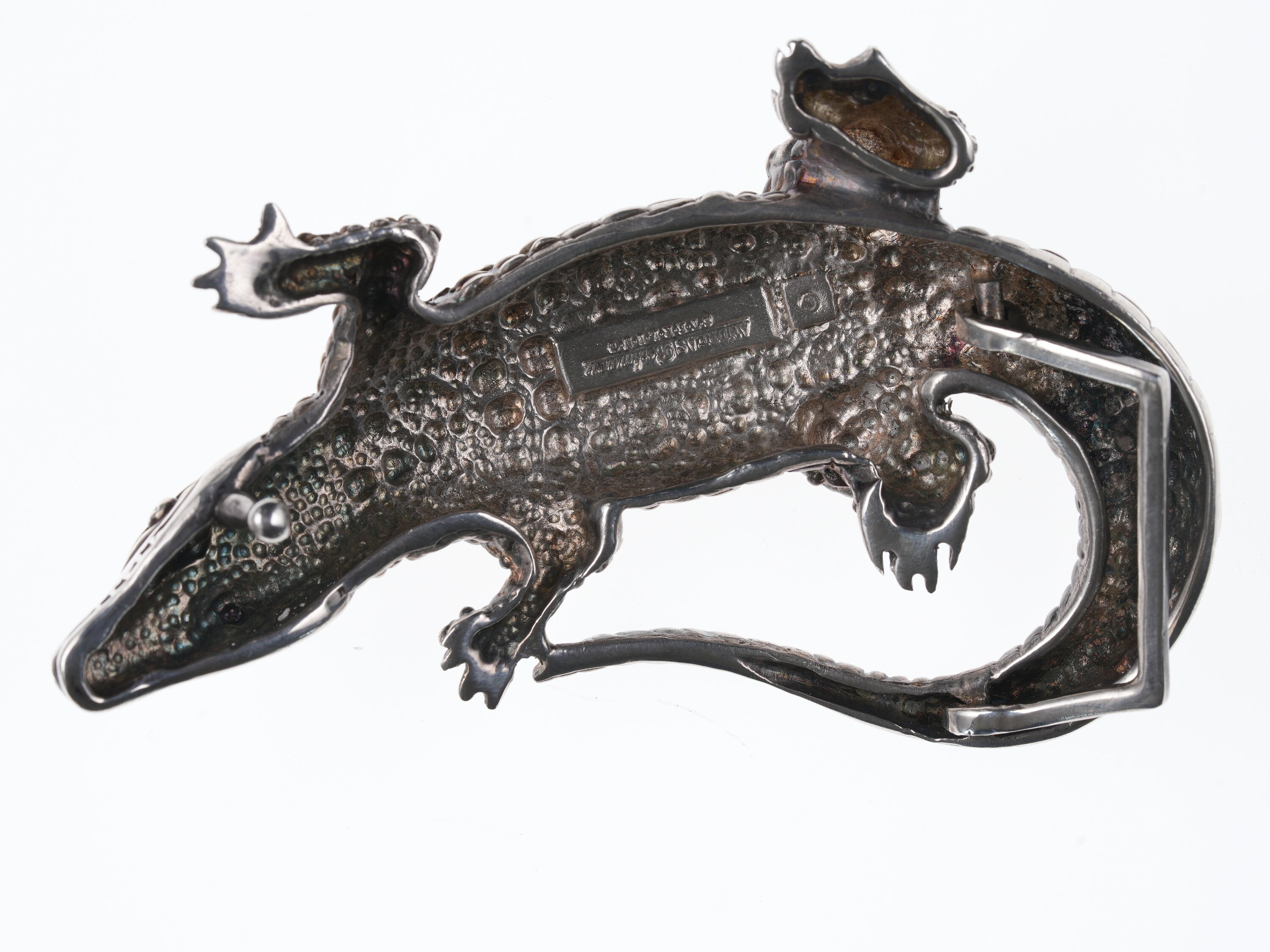 Andreas Beckmann Sterling Alligator Belt Buckle on Size 26 - Etsy