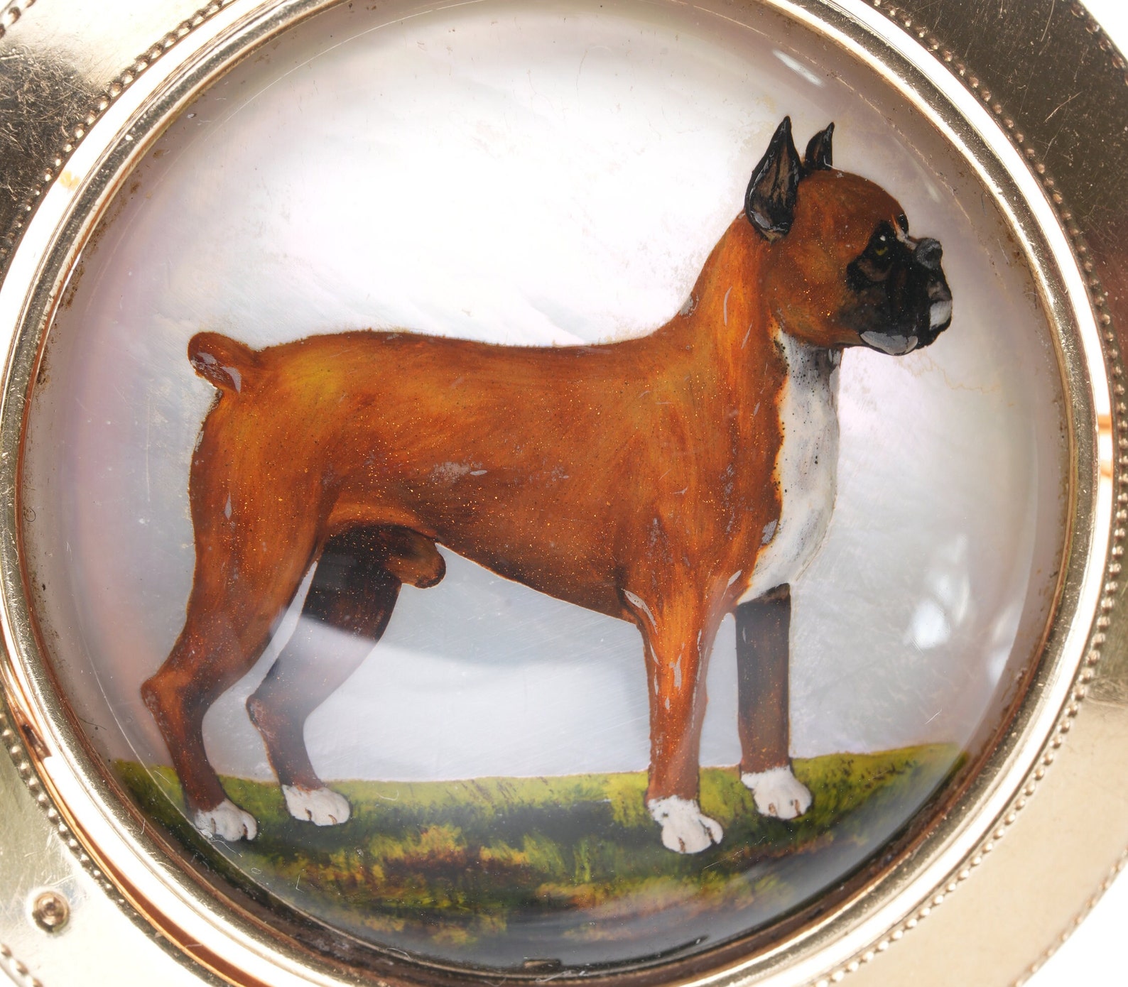 Large Antique 14k Gold Essex Crystal Boxer Dog Pin - Etsy
