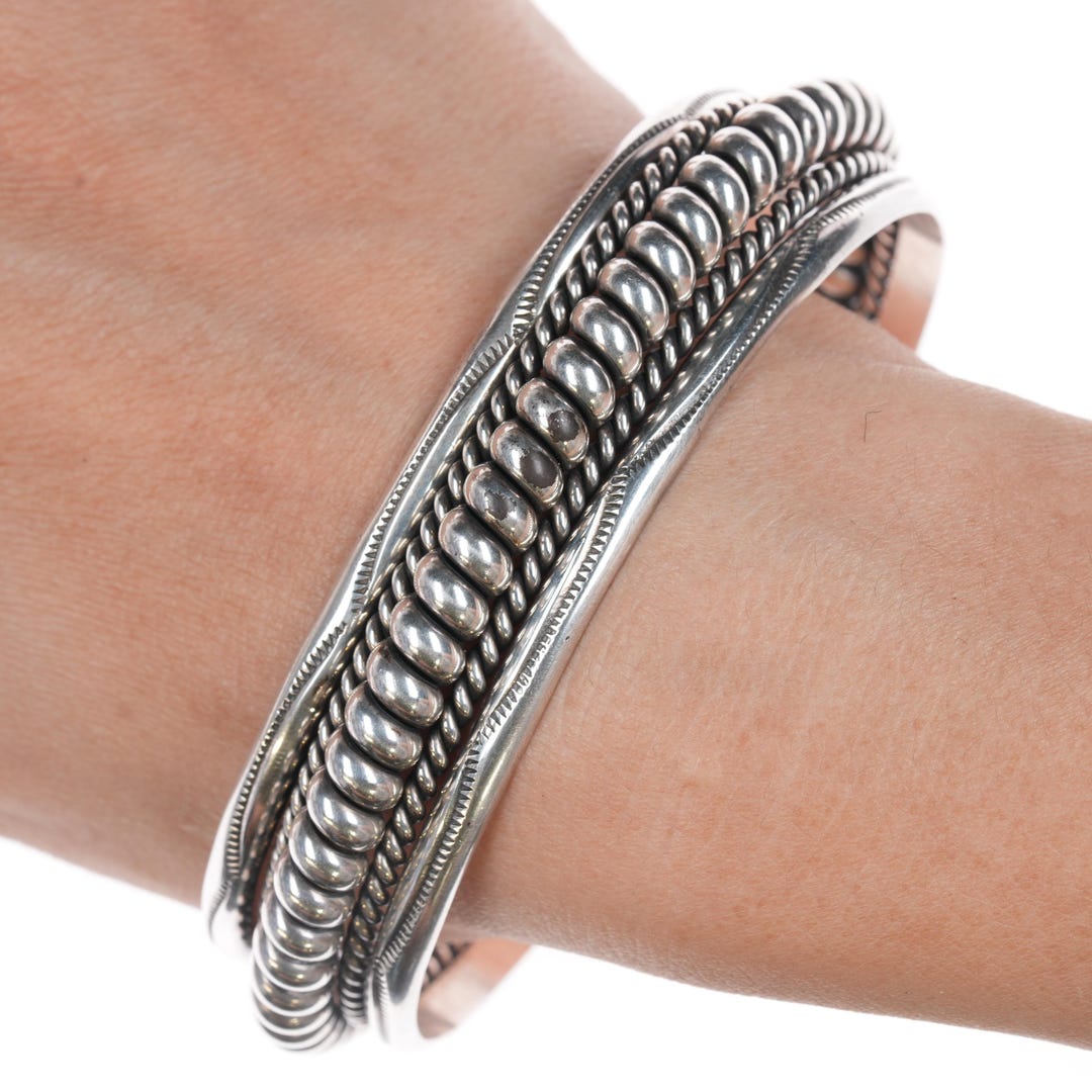 8 Tahe Navajo Sterling Twisted Wire Stamped Cuff Bracelet - Etsy