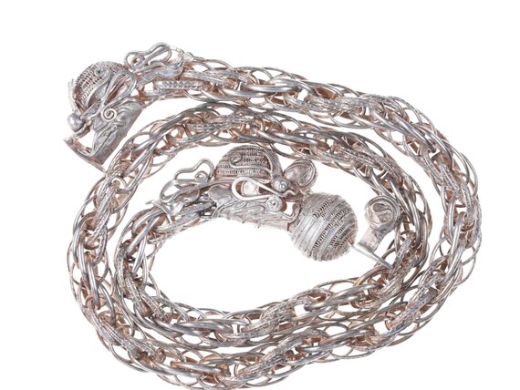 Antique Chinese silver dragon necklace - Gem