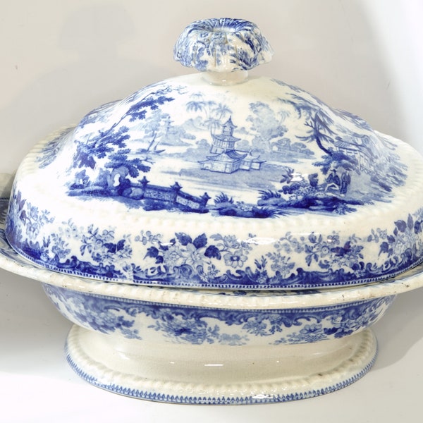 Antique Dark Blue Transferware - Etsy