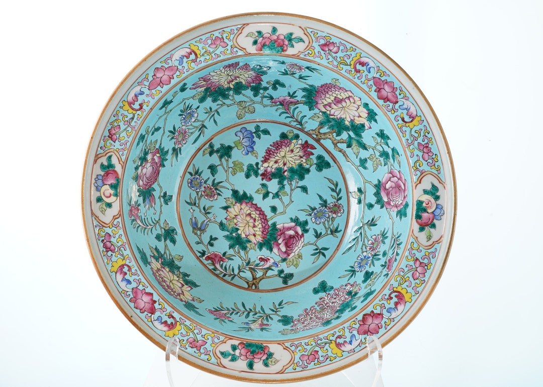 Antique Chinese Famille Rose Wash Basin - Etsy