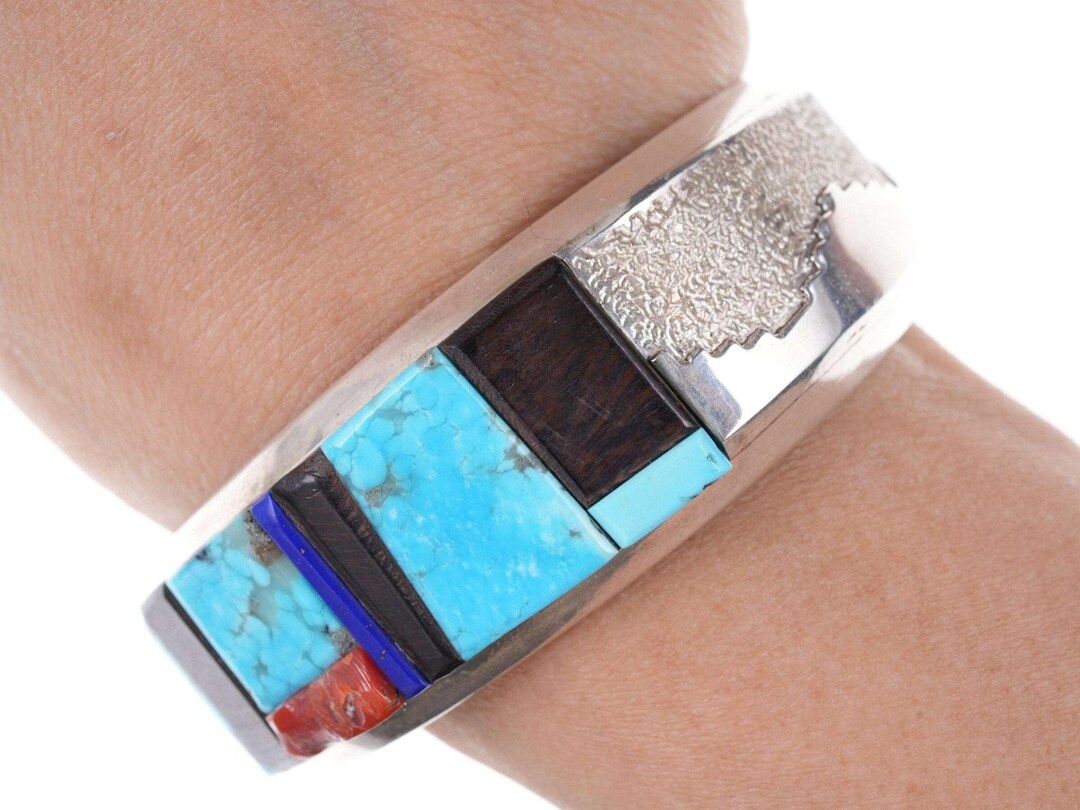 Vintage Native American Cobblestone Tufa Cast Sterling Silver Cuff ...