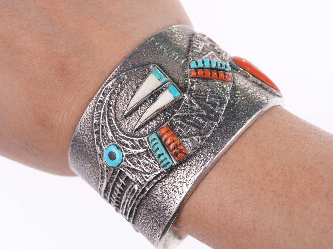 Preston Monongye hopi 1927-1987 Tufa Cast Silver Cuff Bracelet - Etsy