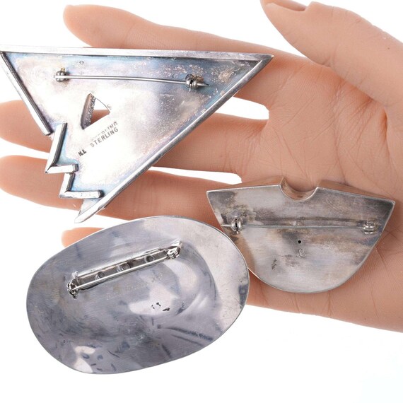 Large Retro Modernist sterling pins collection - Gem