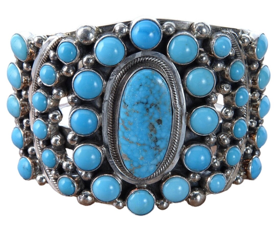 6.5 Kathleen Chavez Navajo Sterling Sleeping Beauty Turquoise Cuff ...