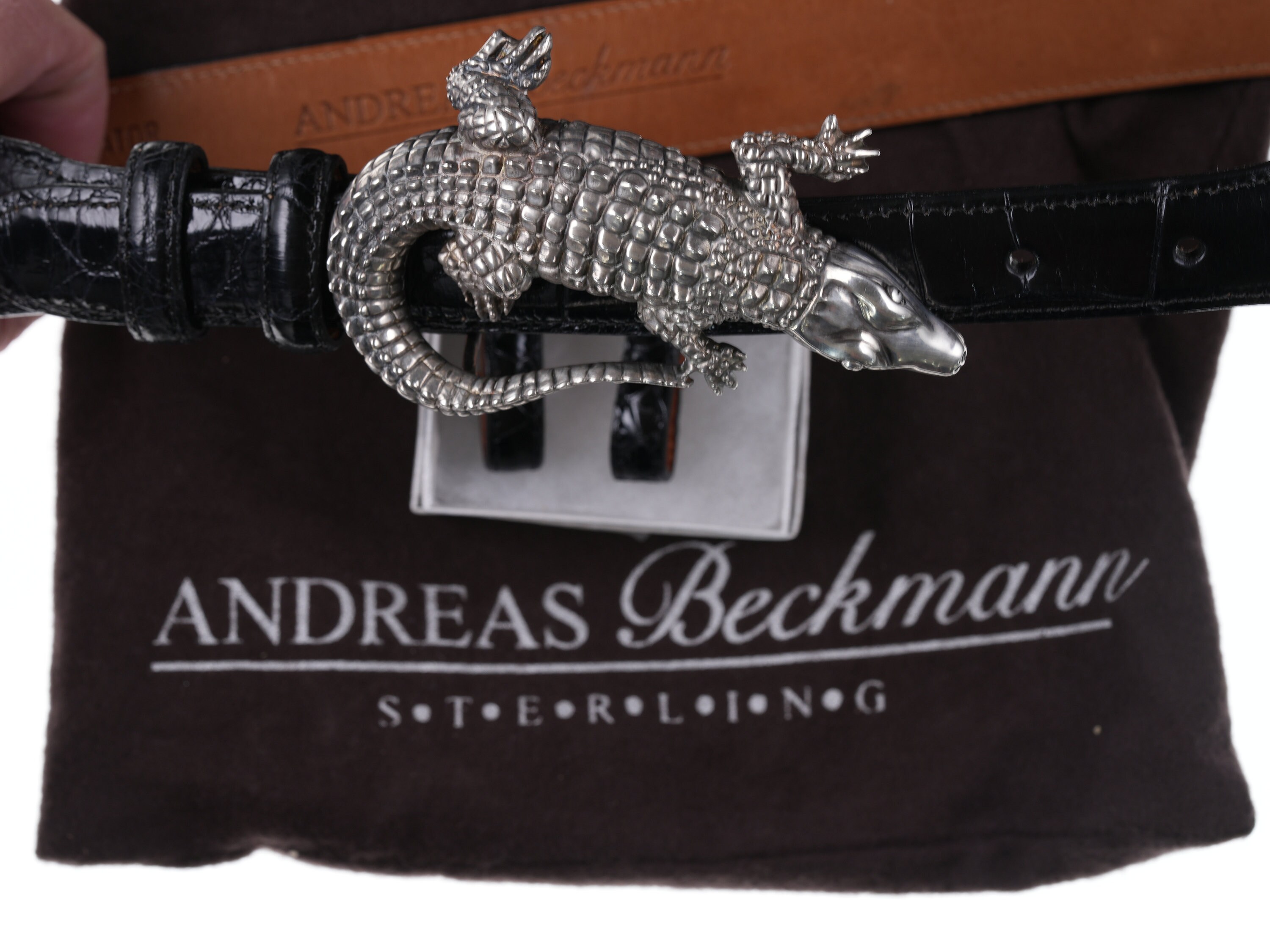 Andreas Beckmann Sterling Alligator Belt Buckle on Size 26 - Etsy