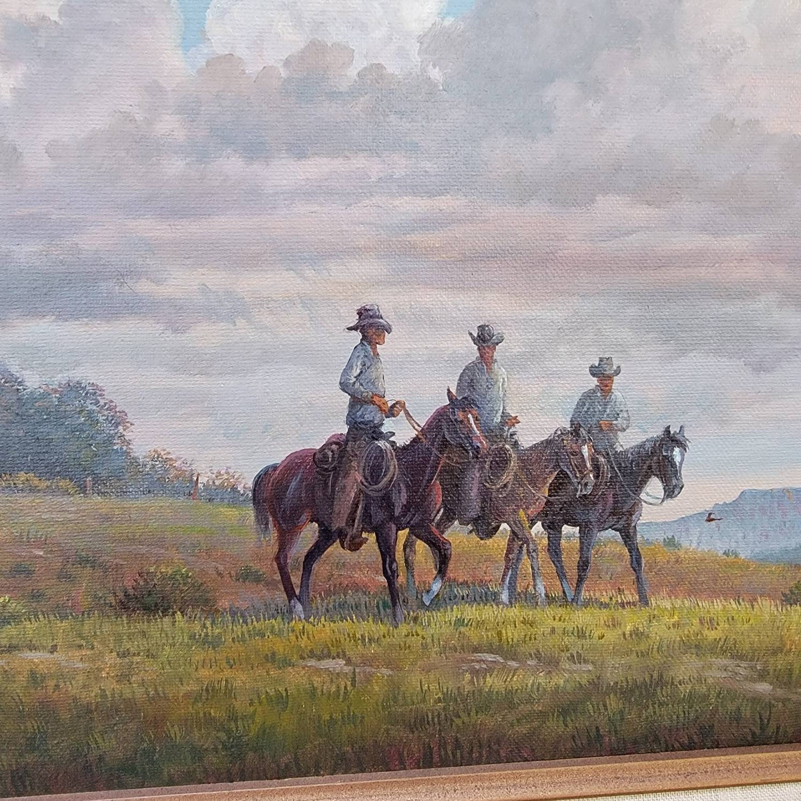Cal Gaspard Texas Cattle Ranchers Hill Country Cowboy Painting | Etsy