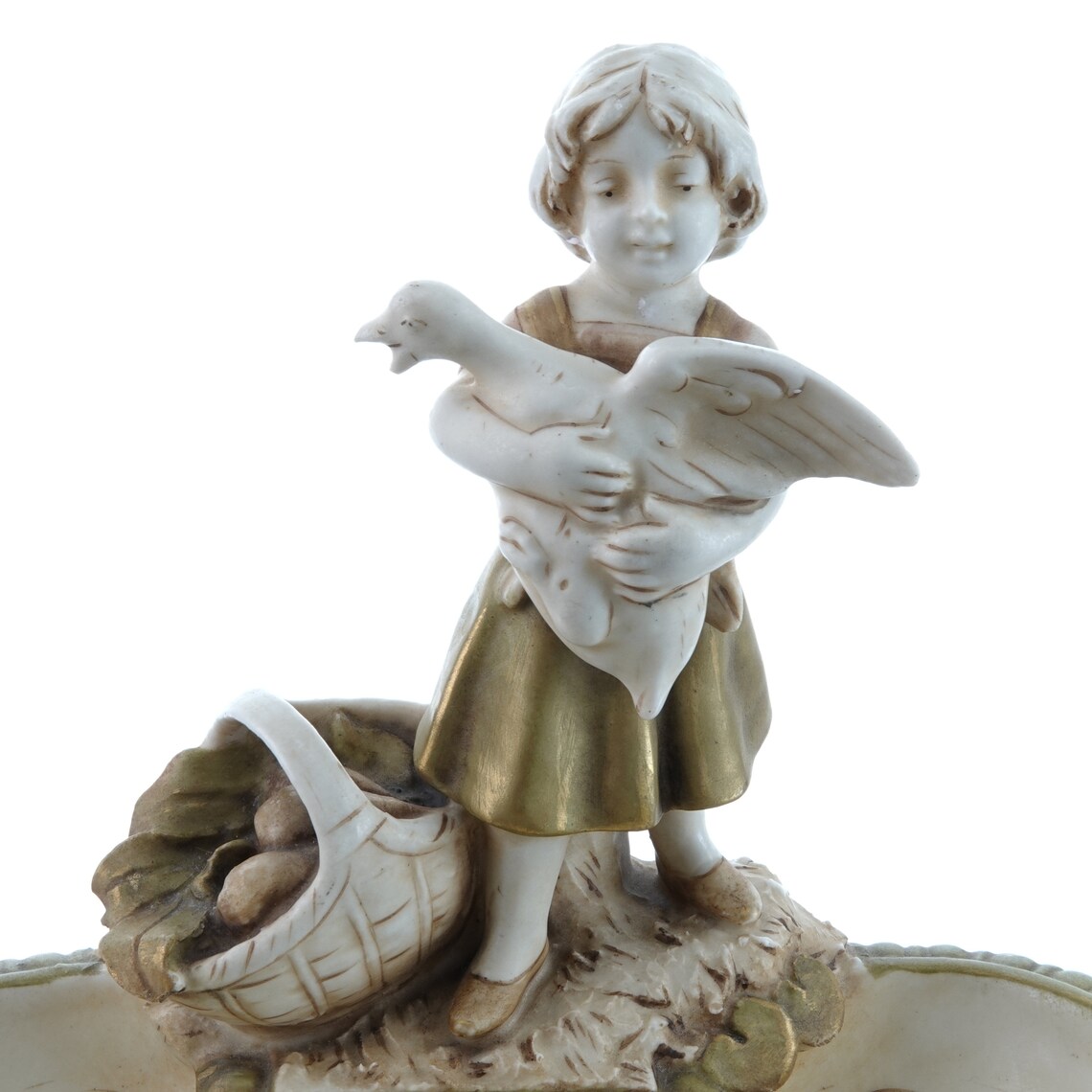 C1900 Royal Dux Art Nouveau Goose Girl With Basket Centerpiece | Etsy