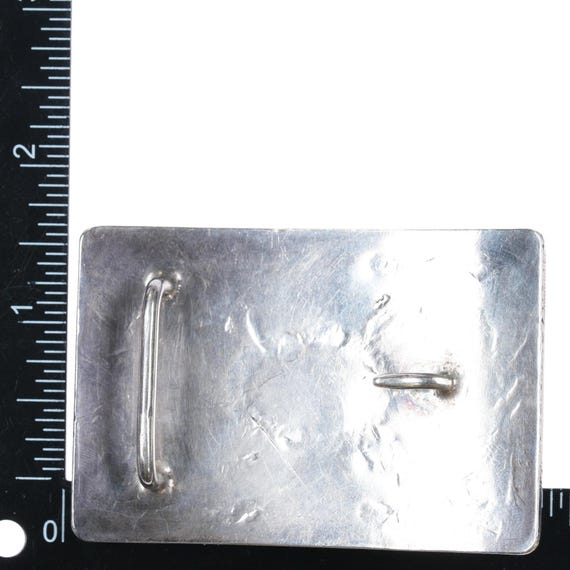 40's-50's Native American silver belt buckle with tur… - Gem