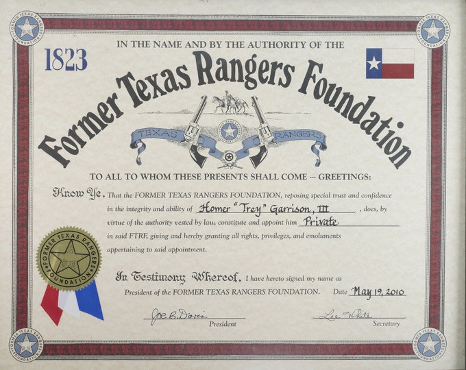 Texas Ranger Badge Print & Texas Ranger Frontier Batallion Print Combo ...